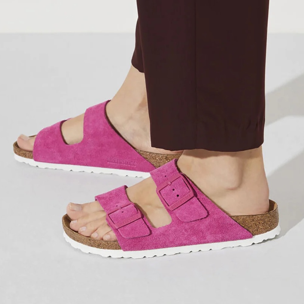 Birkenstock Arizona Suede Soft Footbed - Fuchsia Tulip - Gem